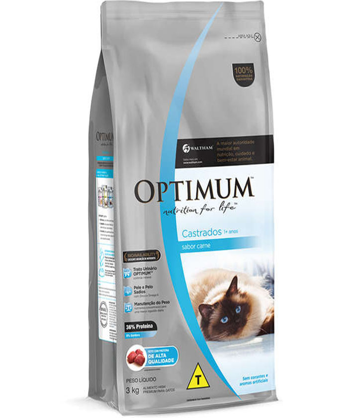 OPTIMUM CAT ADULTO CASTRADO CARNE 3 KG – Mundo Animal